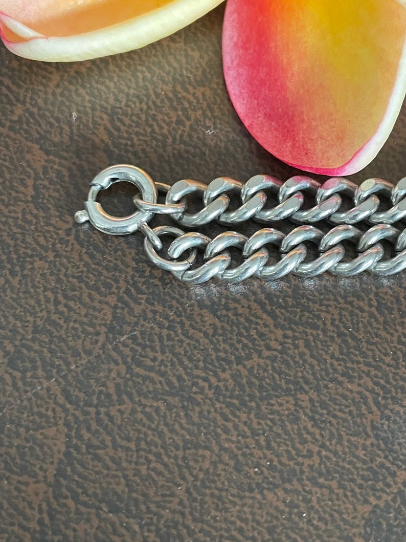 Vintage ID Bracelet Chain, 7.25" Metal Wrist Chain Made in Germany ...