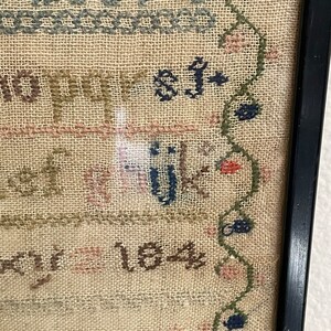Antique Sampler, Hand Stitched Needlework by Eleanor Emma Crew, at Age ...