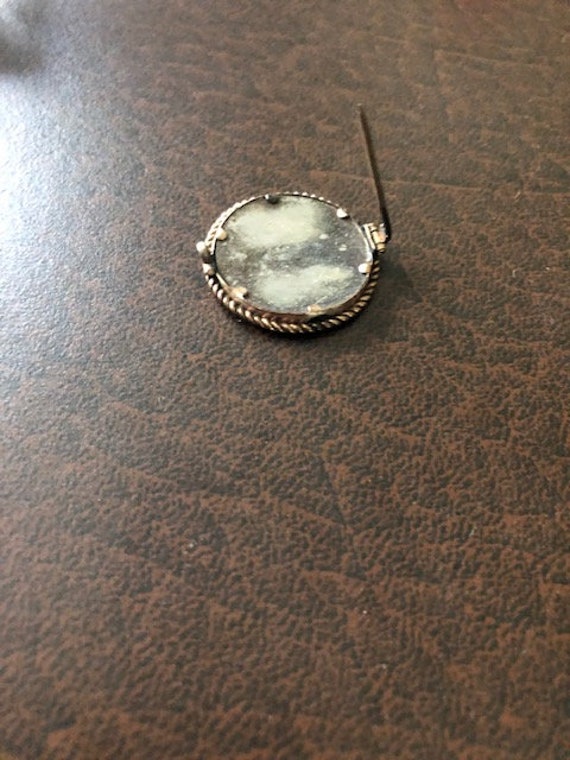 Antique Victorian Mourning Brooch, Photo Pin with Bla… - Gem