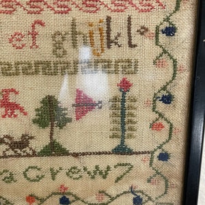 Antique Sampler, Hand Stitched Needlework by Eleanor Emma Crew, at Age ...