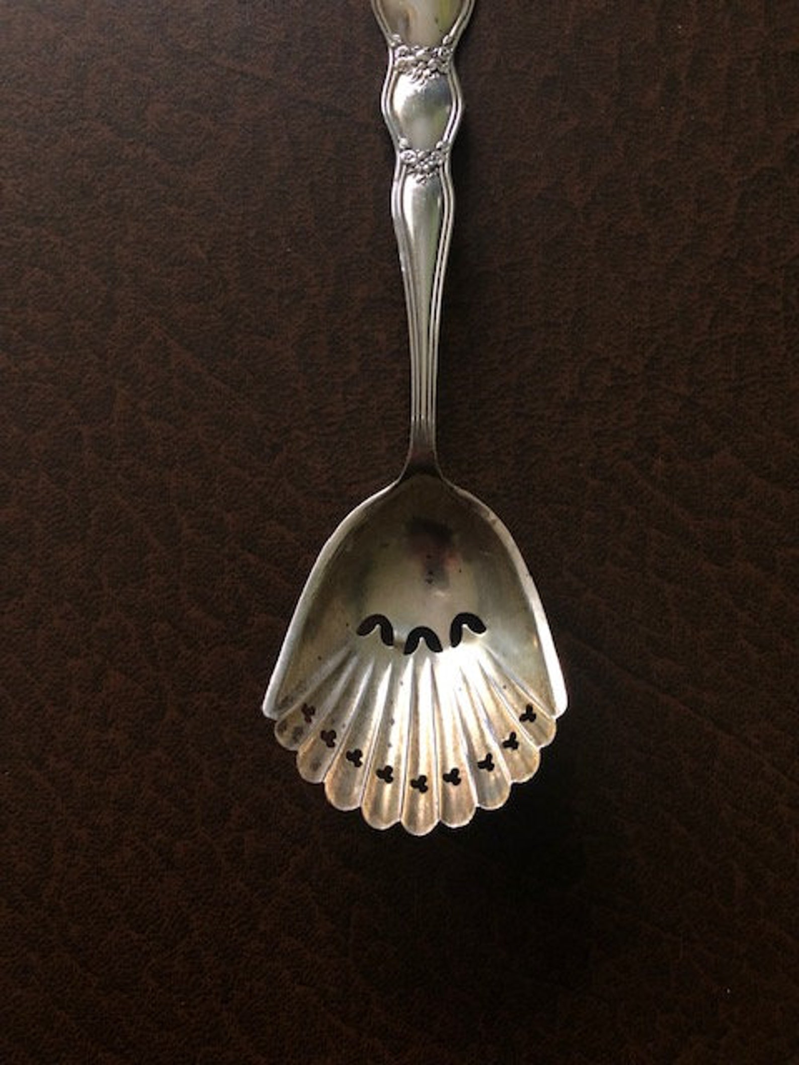Antique Sterling Silver Mint or Bon Bon Spoon With Cut Outs in Gold ...