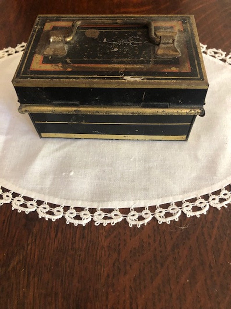 Antique Metal Deed Box With Key, Marked "english Make", Circa 1800's - Etsy