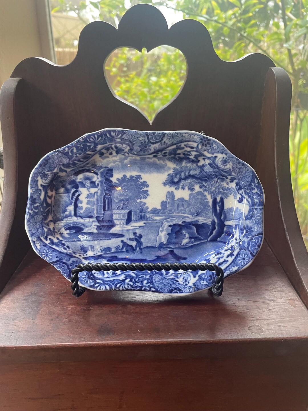 Antique Spode's Blue Italian Small 6" Dish With Two Backstamps, Blue ...