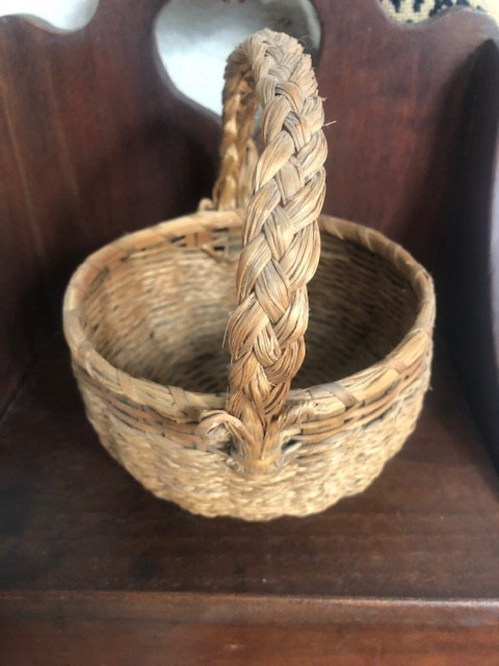 Vintage Handmade Native American Sweet Grass Basket With - Etsy