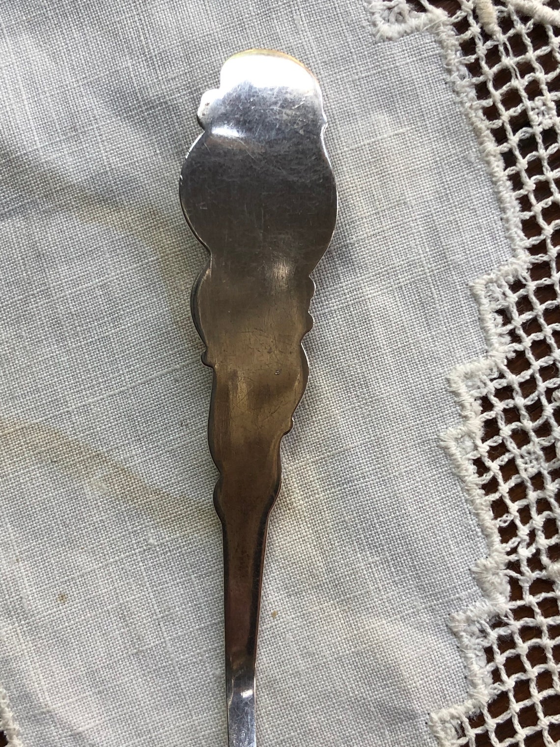 Antique Silver Bon Bon Spoon with Gold Washed Bowl Wallace | Etsy