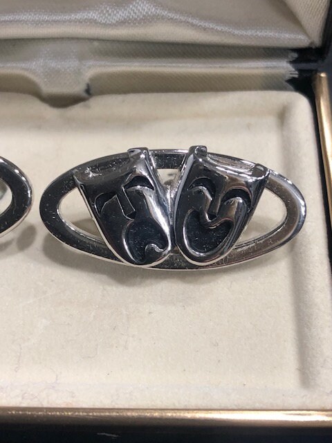Vintage Symbol of the Arts Masks Swank Cuff Links in Silver | Etsy