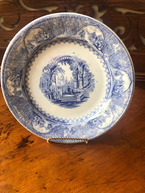 Antique Castle Scenery Blue Transferware Plate by Jacob | Etsy