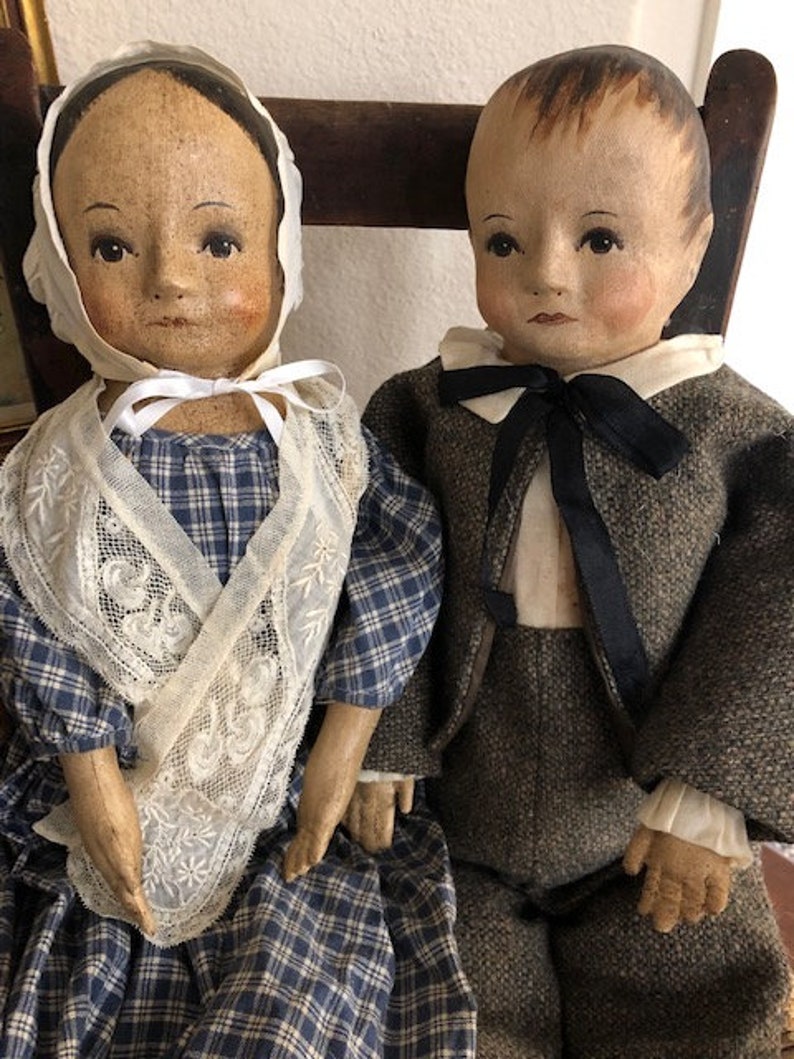 Vintage Hand Made Dolls Nathaniel and Victoria Made by Judie | Etsy