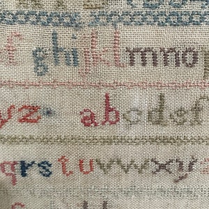 Antique Sampler, Hand Stitched Needlework by Eleanor Emma Crew, at Age ...