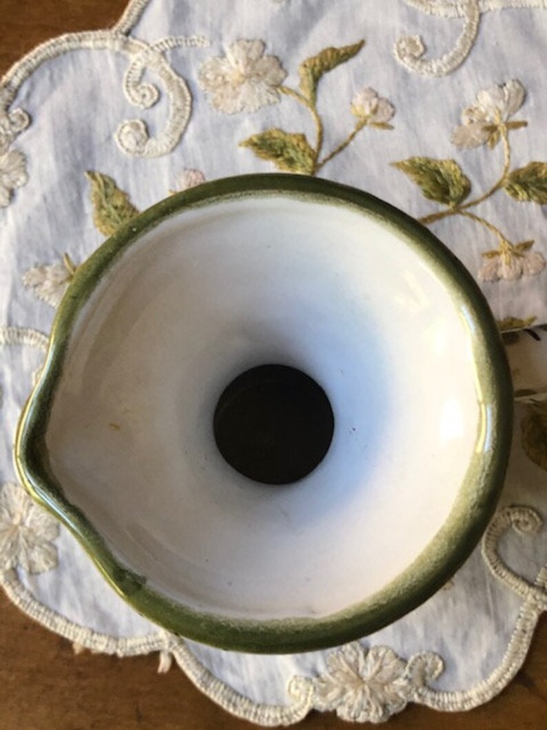 Vintage Hand Painted Miniature Pitcher With Olive Green Tree and Leaves ...