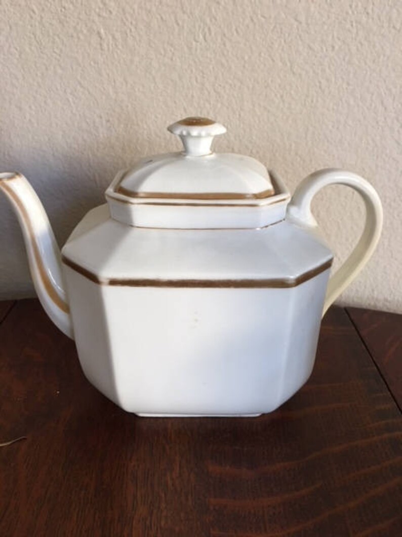 Antique Tea Set Large Tea Pot Creamer and Sugar Bowl. Gold | Etsy