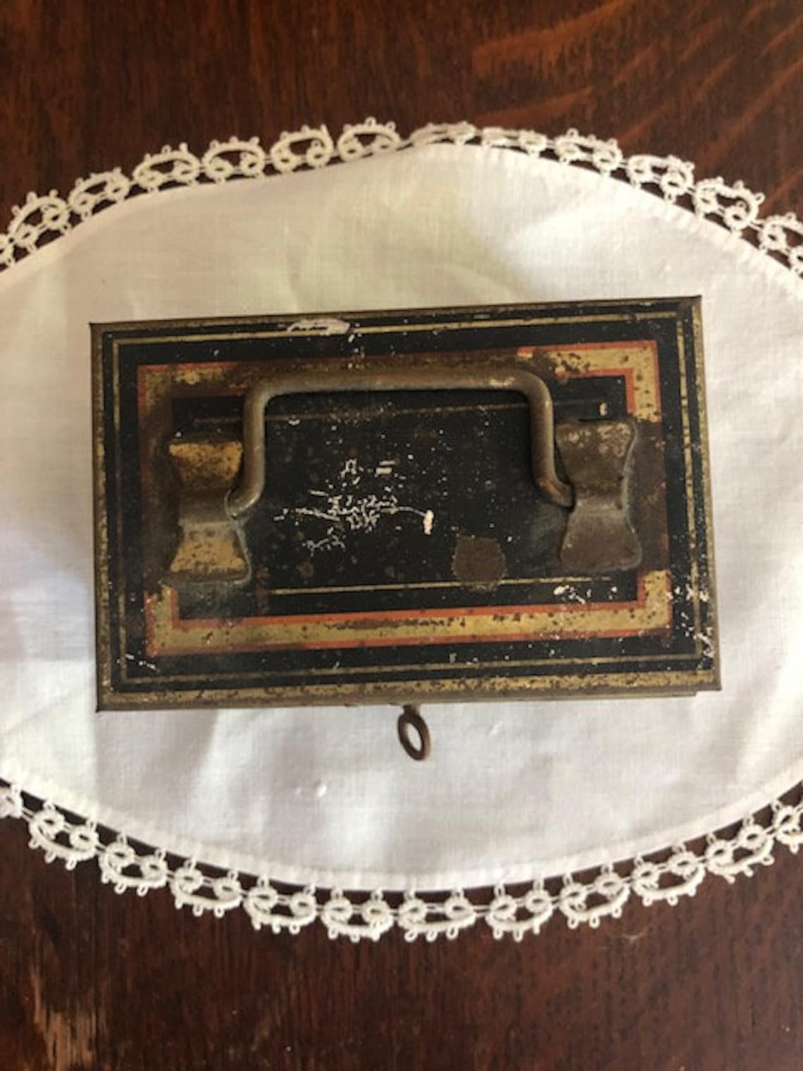 Antique Metal Deed Box With Key, Marked "english Make", Circa 1800's - Etsy