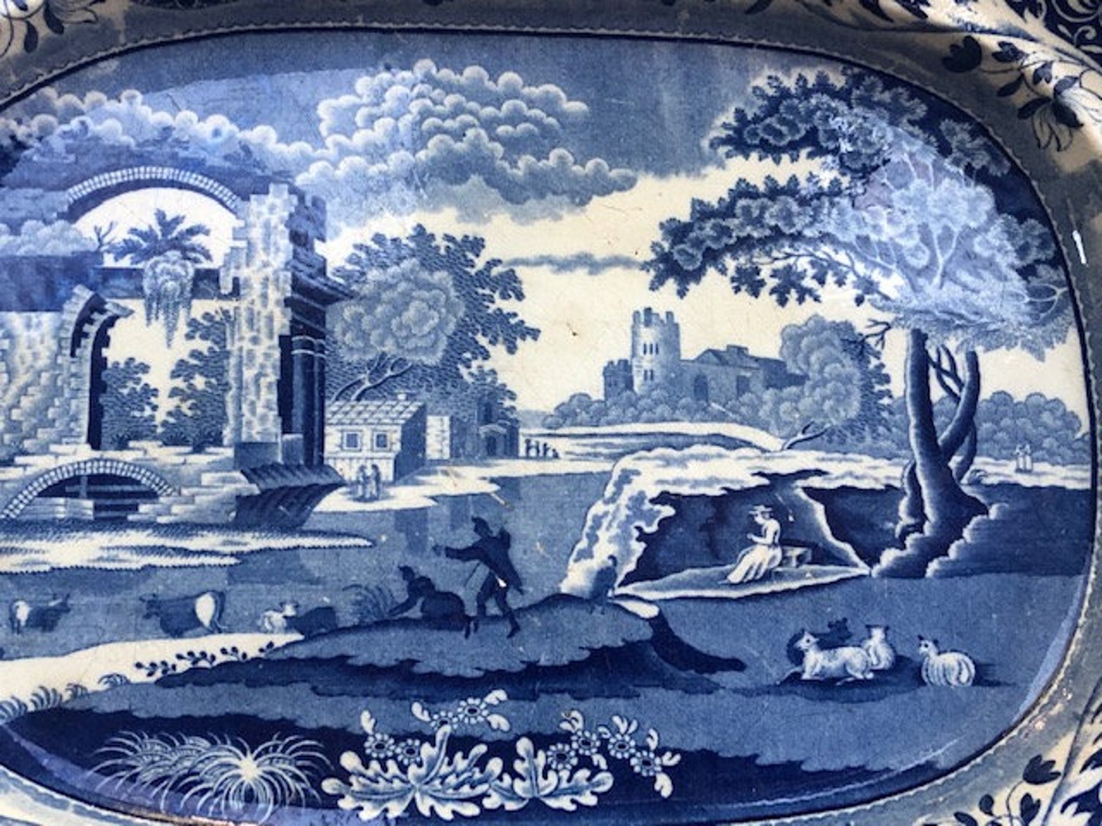 Antique Spode's Italian Large Platter 15x11 | Etsy
