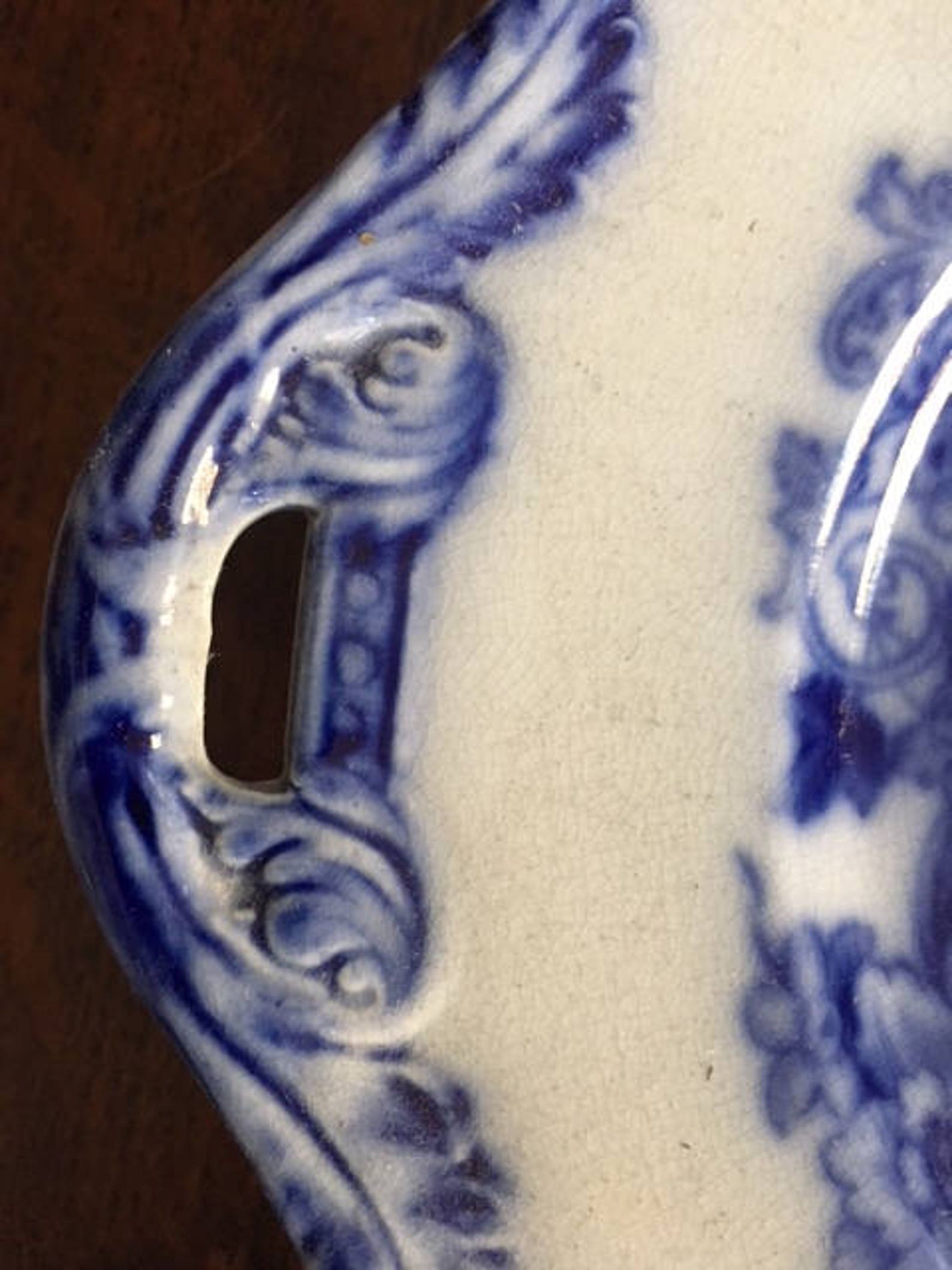 Antique Clews Flow Blue Serving Plate With Handles - Etsy