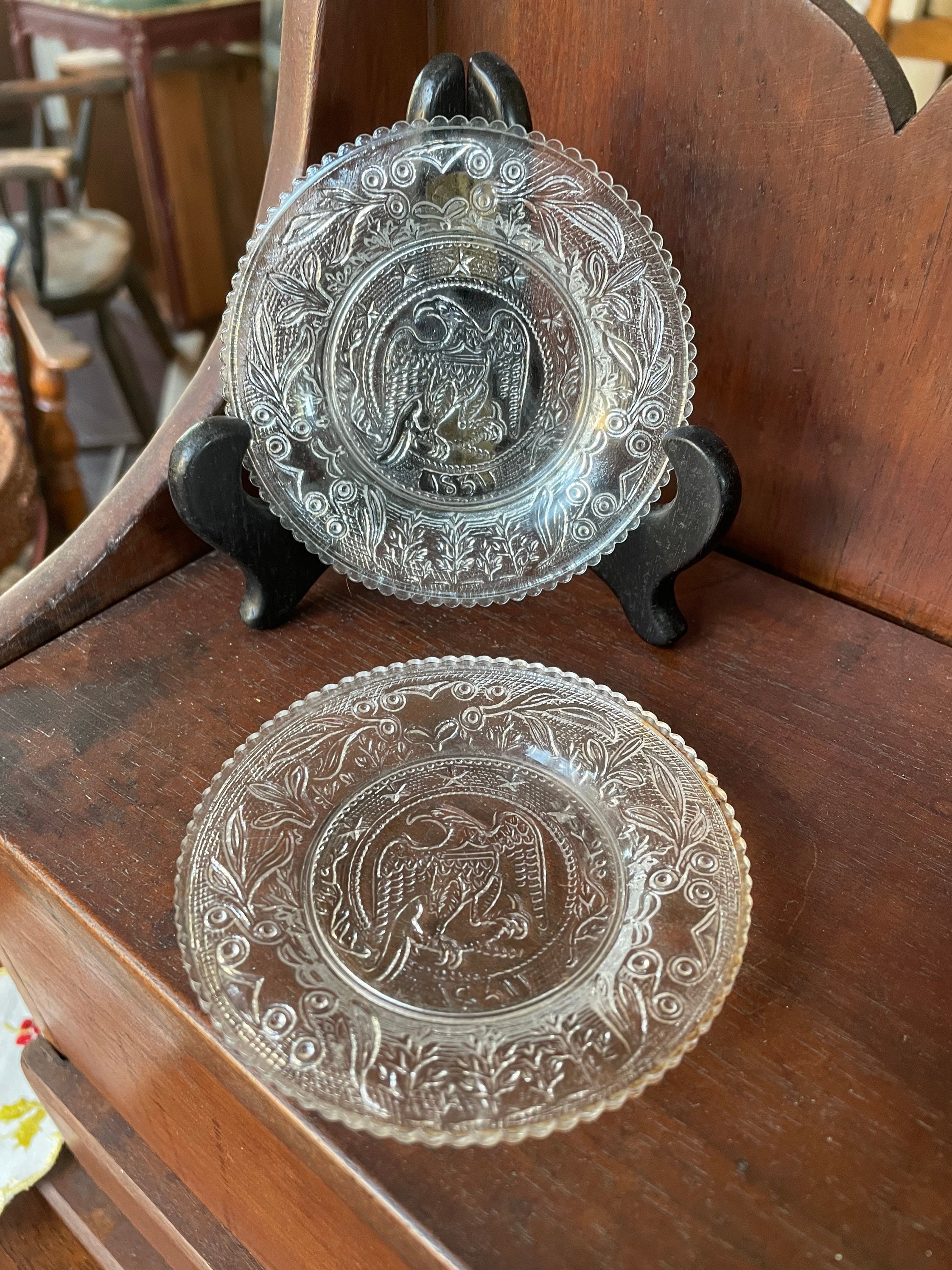 Vintage Victorian Style Clear Glass Eagle 1861 Cup Plates - Etsy