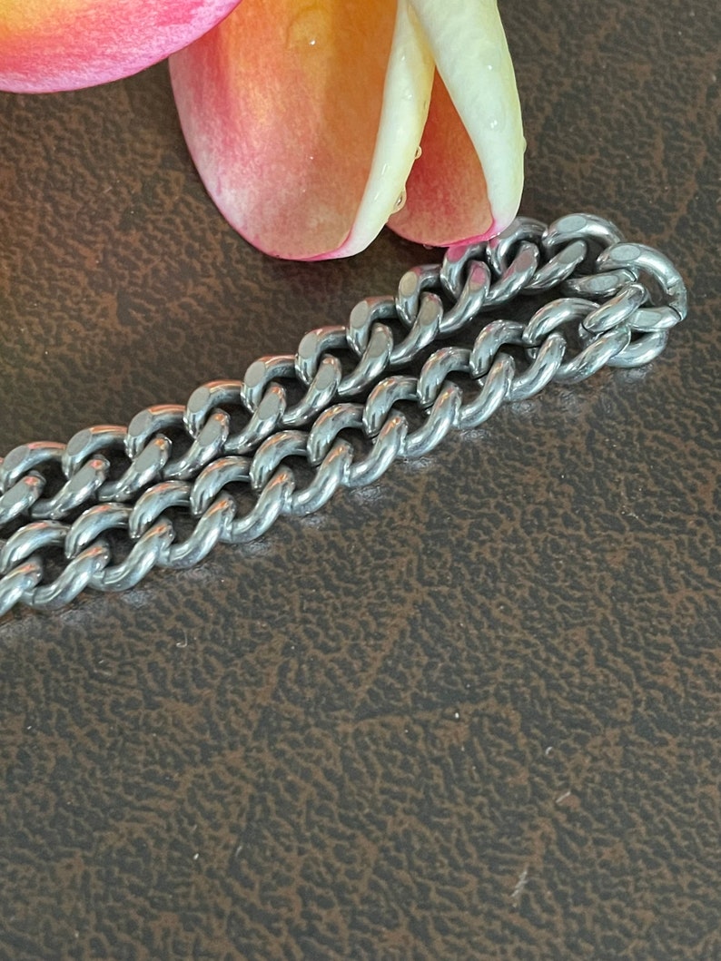 Vintage ID Bracelet Chain, 7.25" Metal Wrist Chain Made in Germany ...