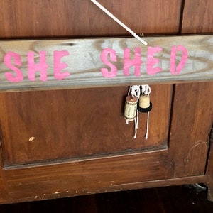 He Shed She Shed Sign Hand Stenciled on Reclaimed Redwood Fence - Etsy