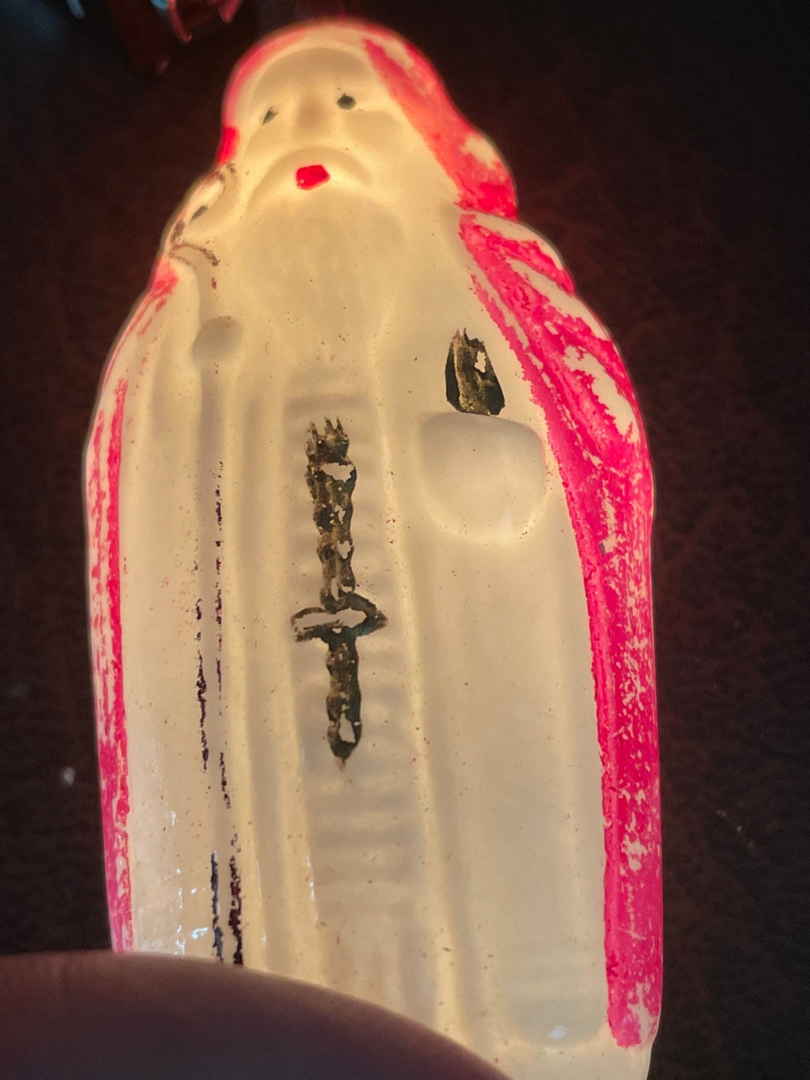 Rare Vintage Saint Nicholas Figural Milk Glass Bulb With - Etsy