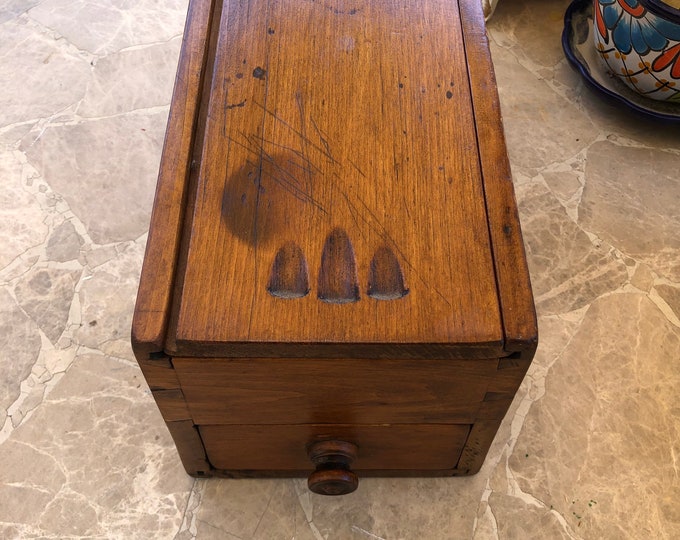 Antique Primitive Candle Box With Dovetailed Corners and Sliding Lid ...