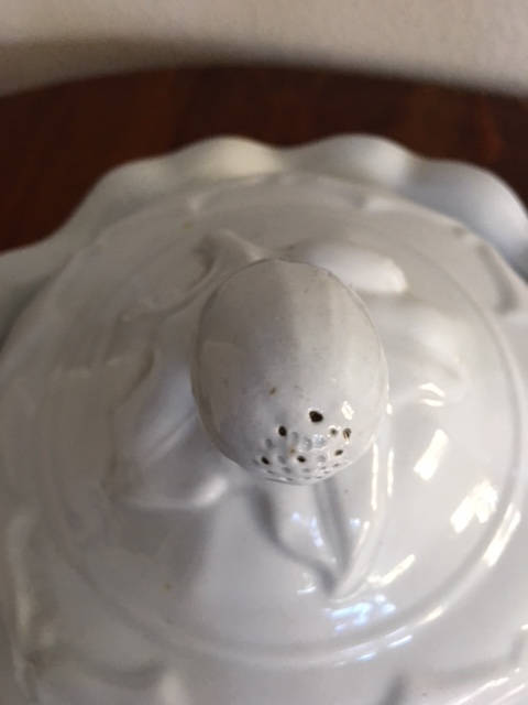 Large Covered Footed White Ironstone Bowl, Marked J Clementson ...