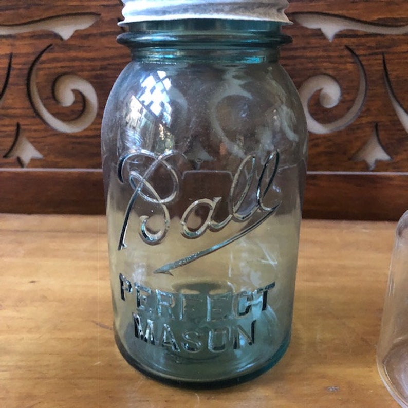 Three Vintage Ball Mason Jars Marked Ball Perfect Mason and Ball Ideal ...