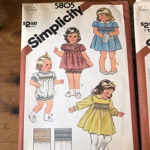 Vintage 1980's Simplicity Children's Patterns, Three Patterns in Sizes ...