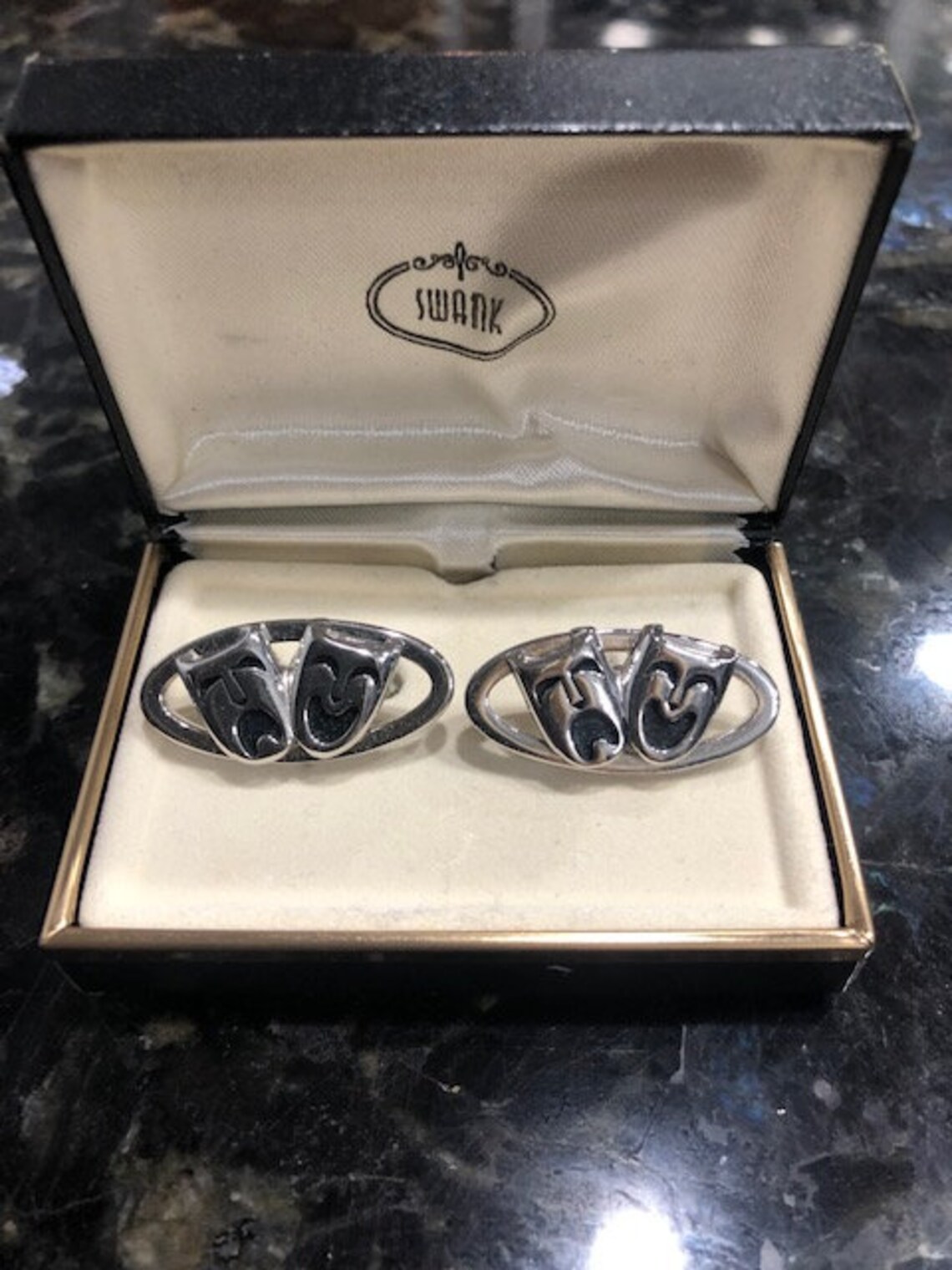 Vintage Symbol of the Arts Masks Swank Cuff Links in Silver | Etsy