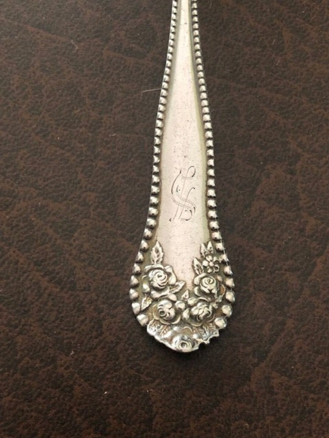 Antique Sterling Silver Sugar Shell, Lancaster Rose Pattern, Gorham ...