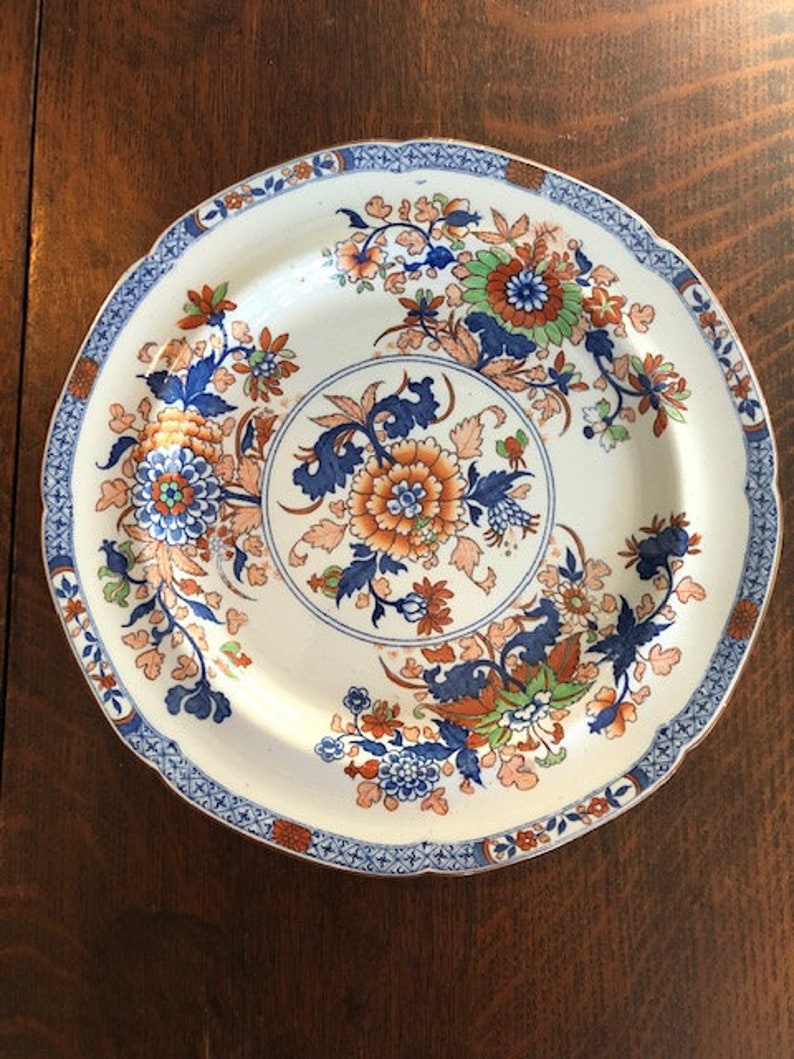 6 Antique Spode Imari Style Soft Paste Porcelain Plates, Circa 1825 ...