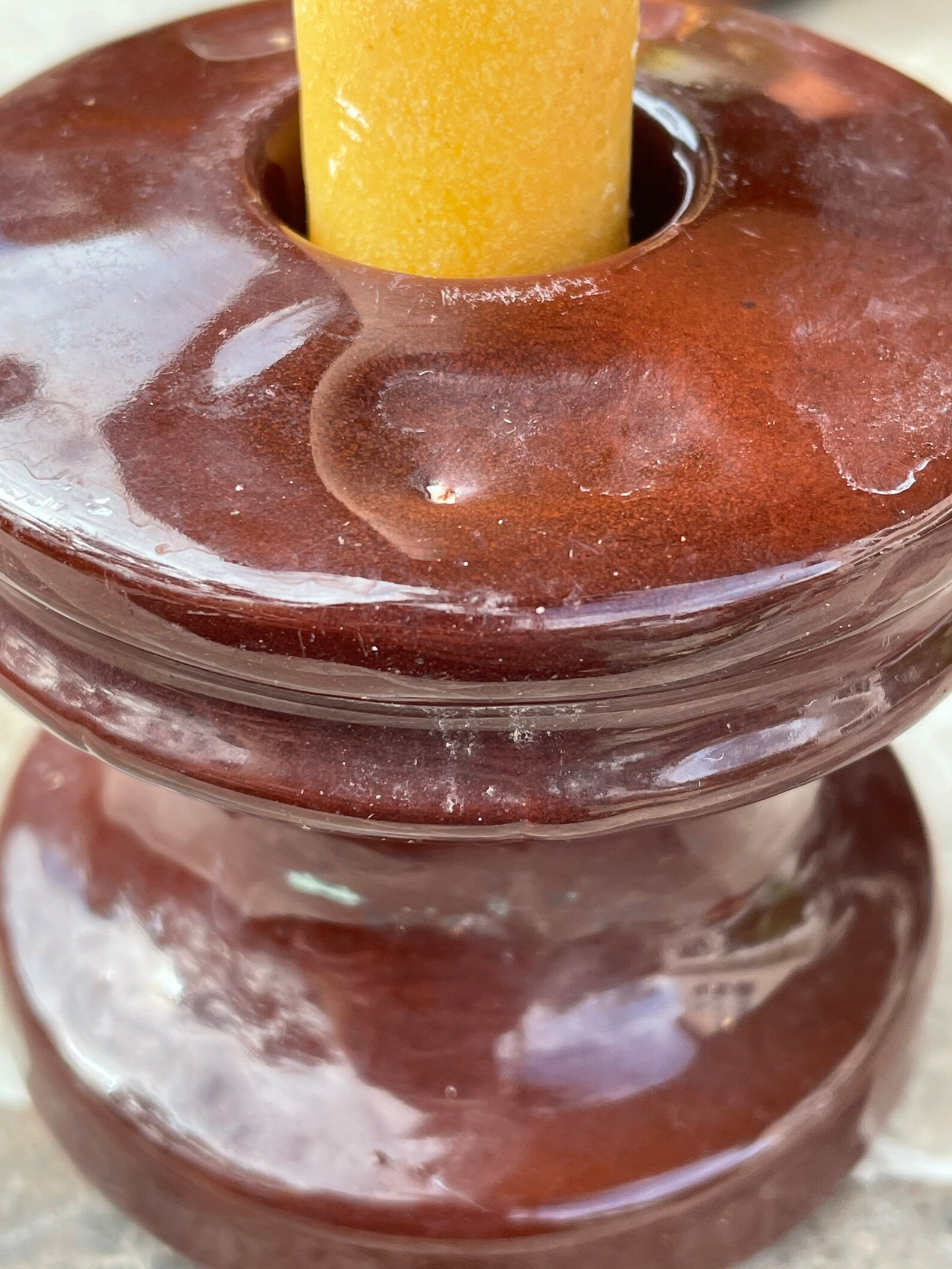 Vintage Brown Glazed Spool Joslyn Insulator, Approximately 3" Tall ...