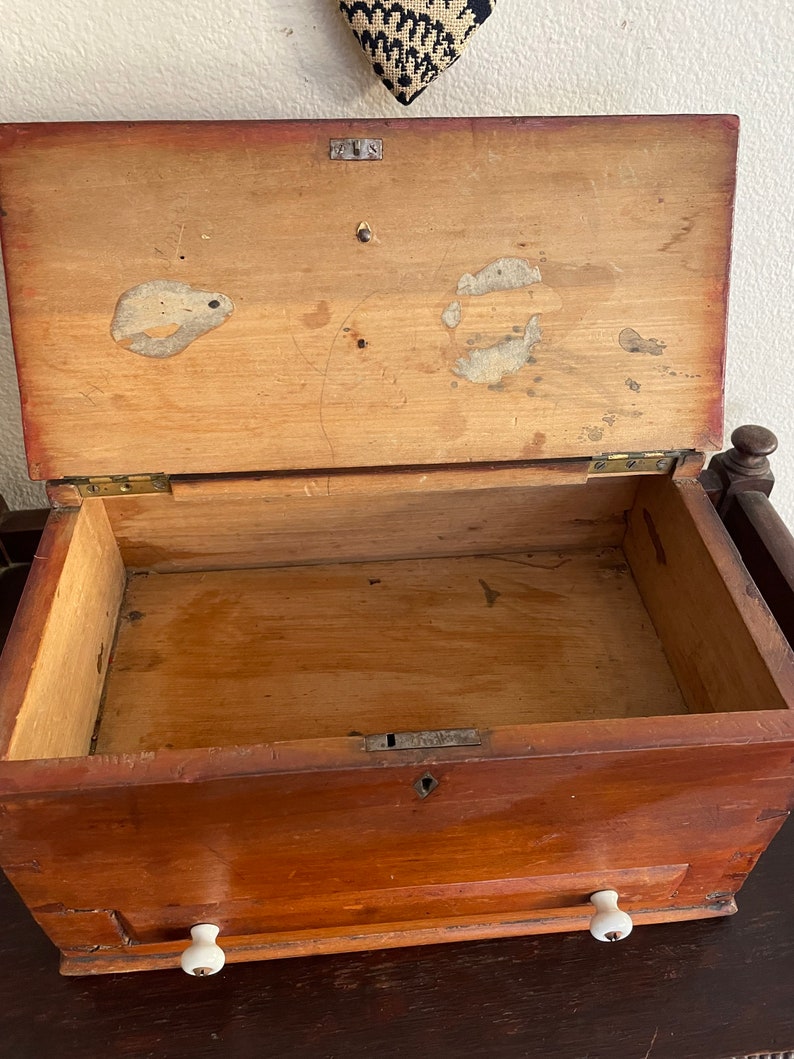 Antique Primitive 19th Century Wooden Document Box With - Etsy