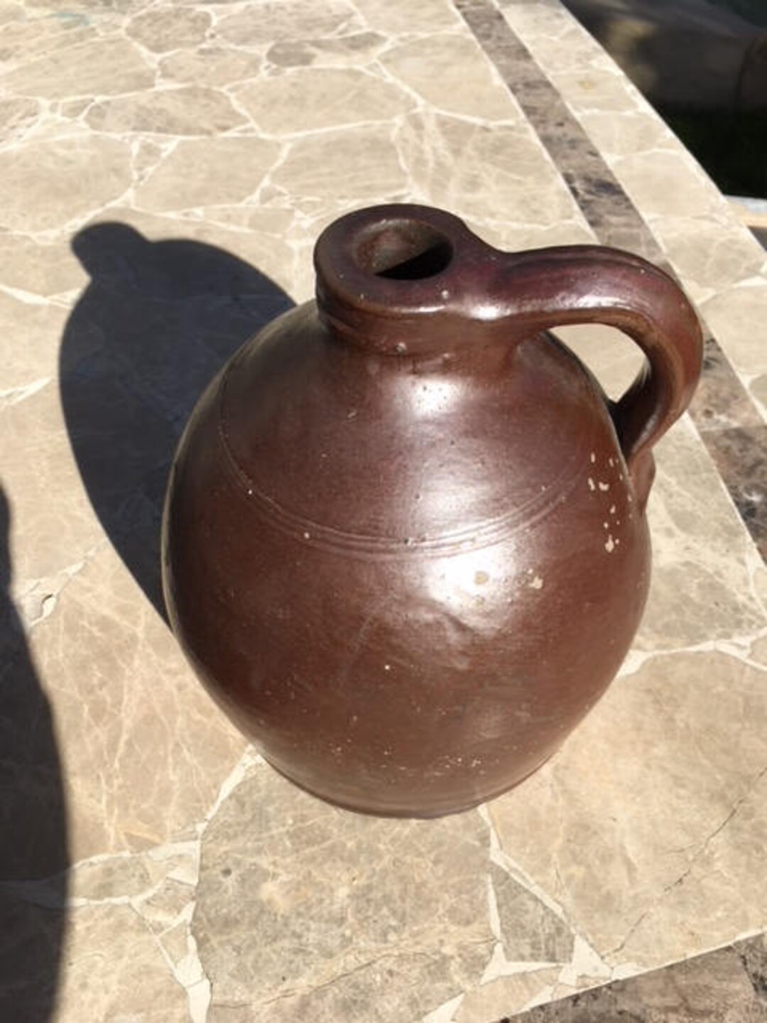 Very Rare Antique Salt Glazed Jug, Hannah Pottery, Oregon Turn of the ...