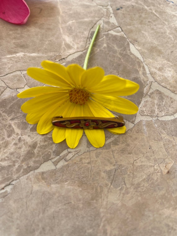 Antique Victorian Lingerie Pin Bar Pin Mourning Bro Gem