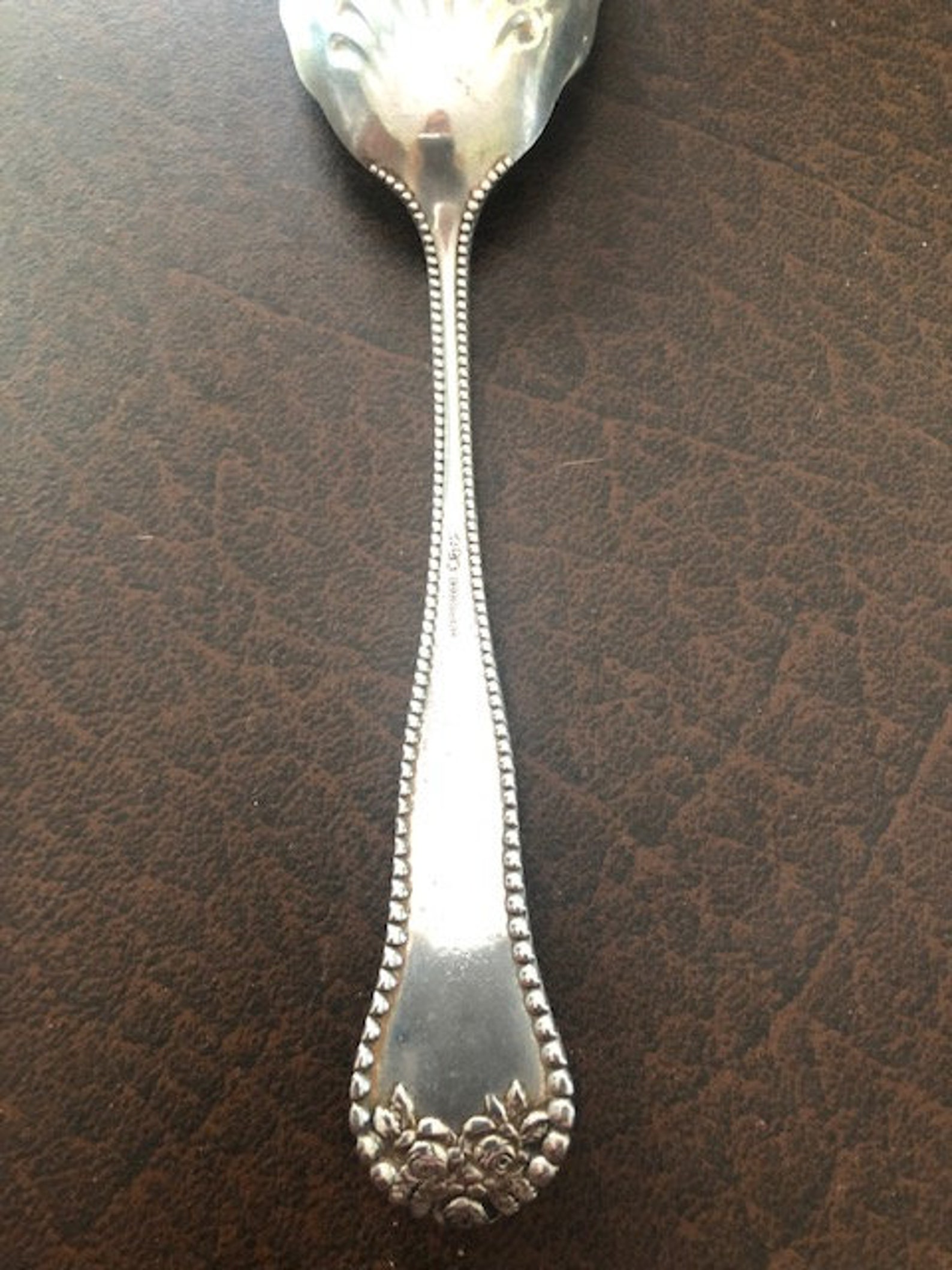 Antique Sterling Silver Sugar Shell, Lancaster Rose Pattern, Gorham ...