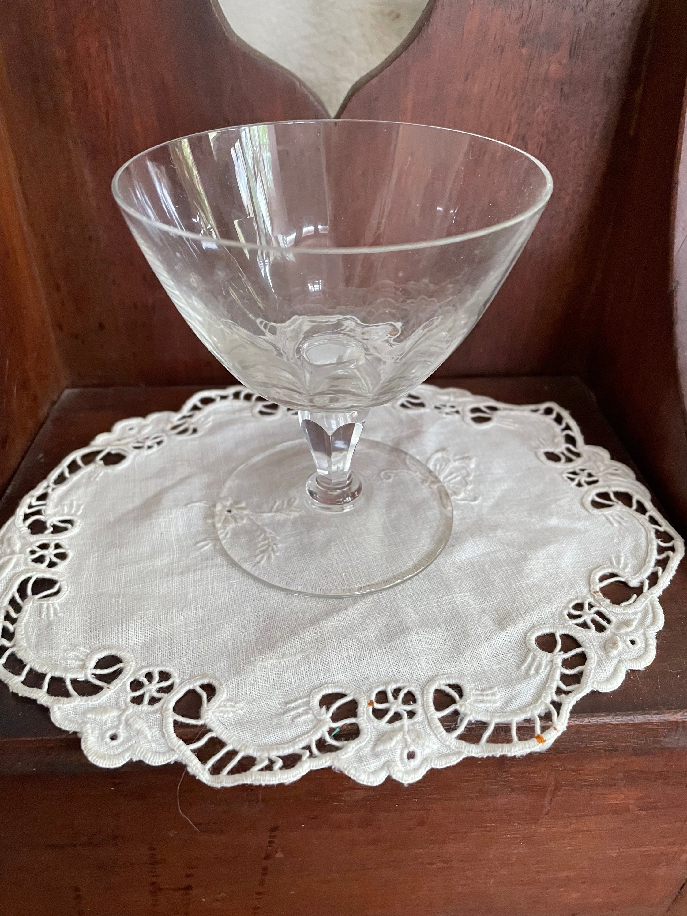 Vintage Kusak Art Cut Crystal Sherbet or Champagne Glasses in Charm ...