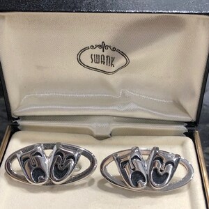 Vintage Symbol of the Arts Masks Swank Cuff Links in Silver Tone ...