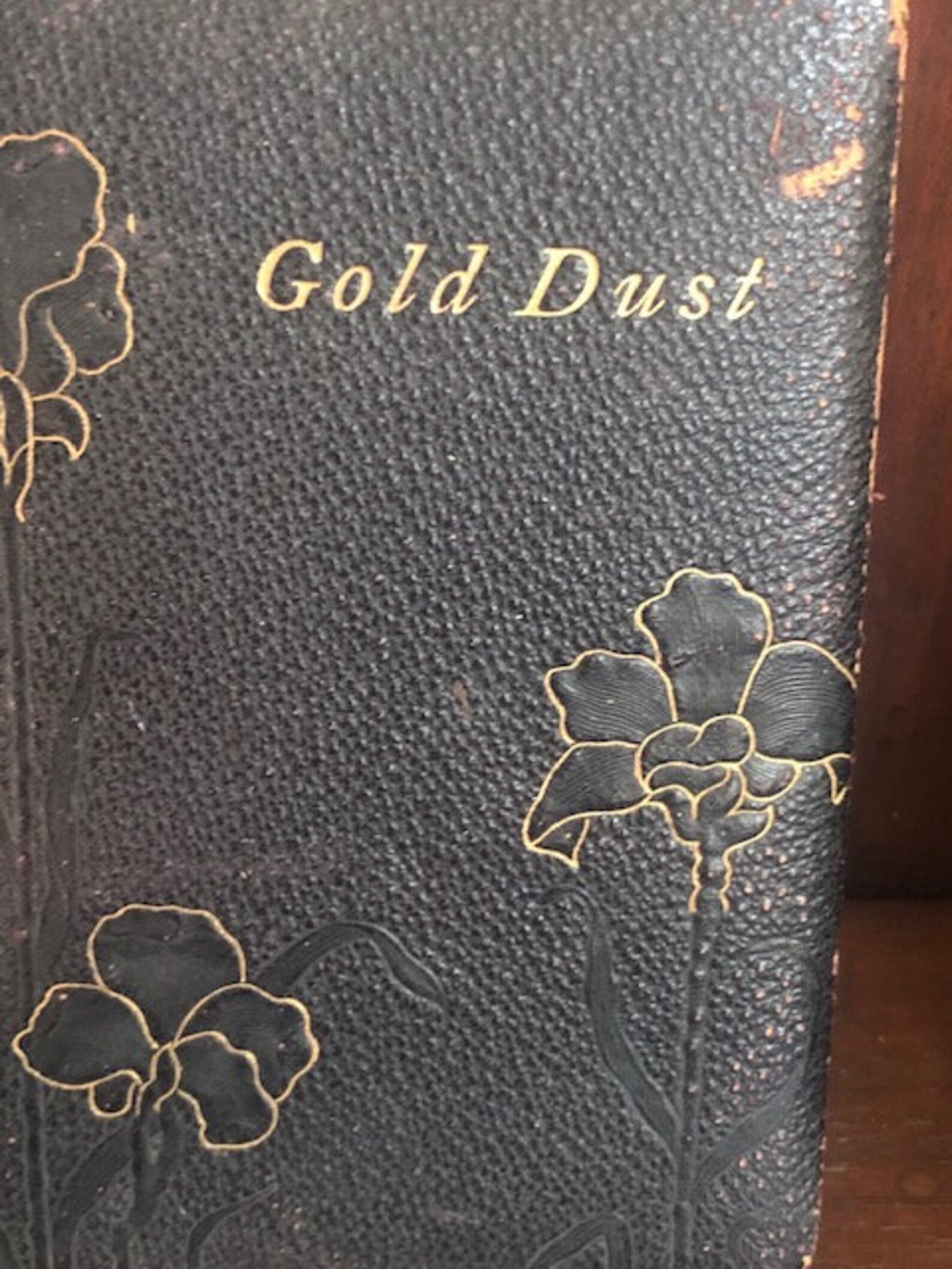 Antique Gold Dust Book, Leather Cover With Gold Embossing, Translated ...