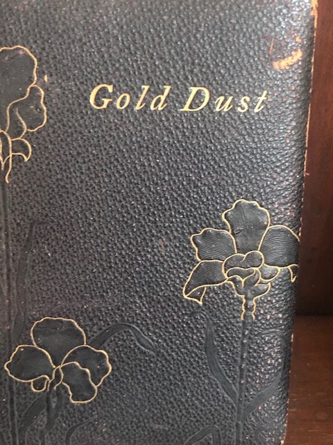 Antique Gold Dust Book, Leather Cover With Gold Embossing, Translated ...