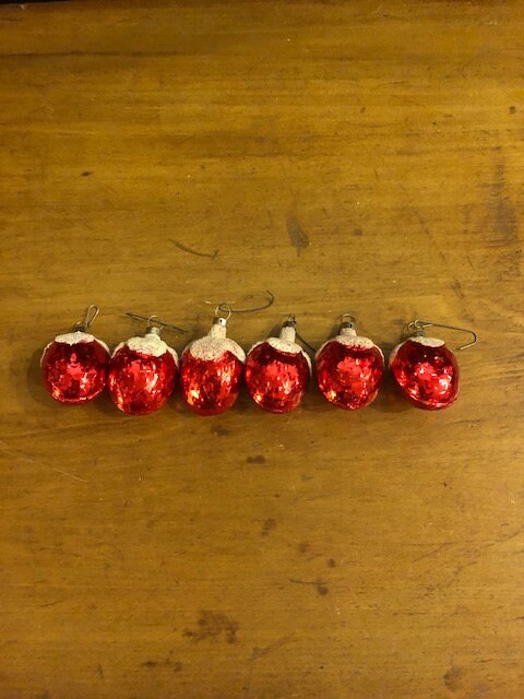 6 Vintage Glass Strawberry Frosted Christmas Tree Decorations - Etsy