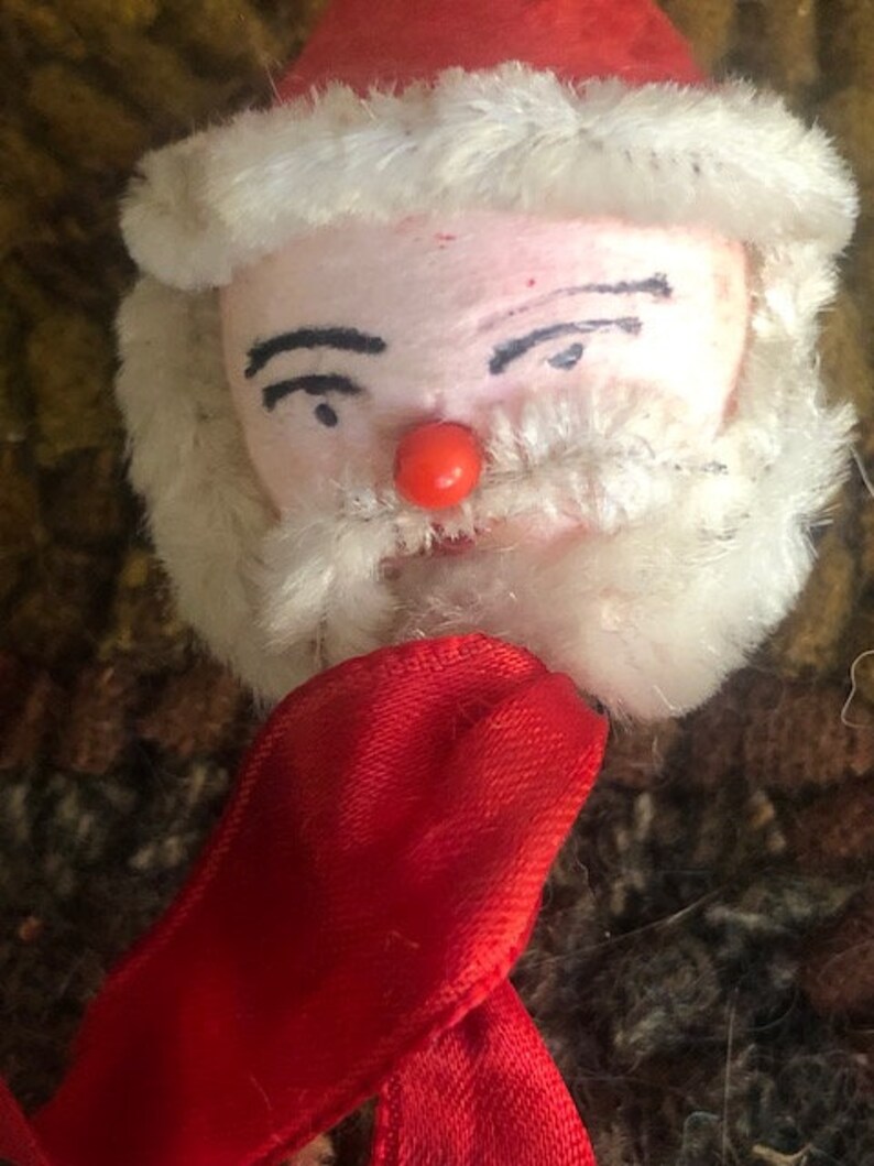 Two Vintage Pipe Cleaner Santa Christmas Decorations - Etsy