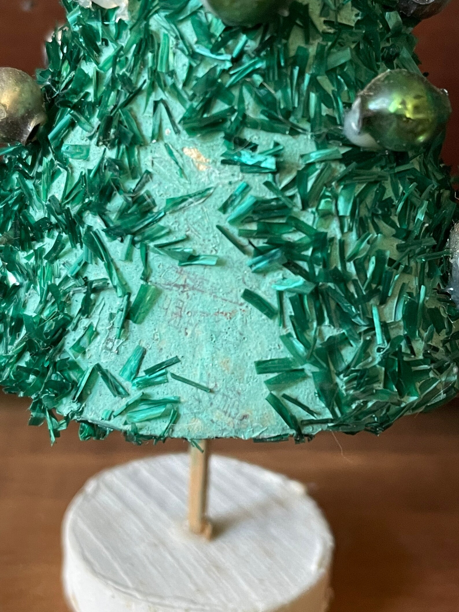 Vintage Paper Mache Trees With Glass Ornaments Flecked With - Etsy