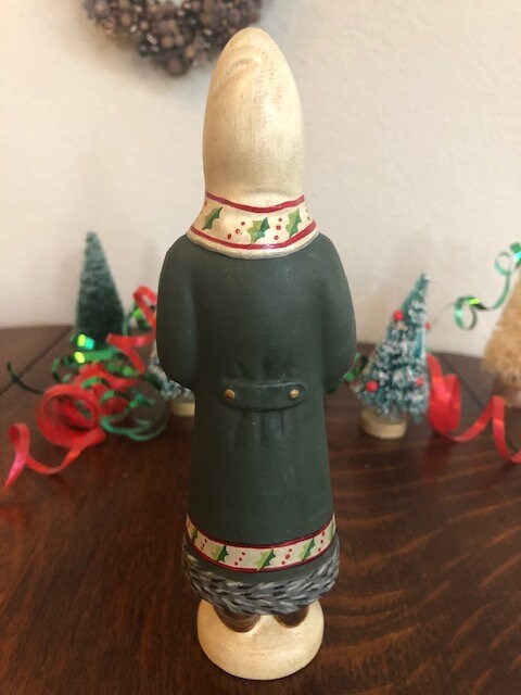 Vaillancourt Folk Art Chalkware Belsnickel With Green Coat and White ...