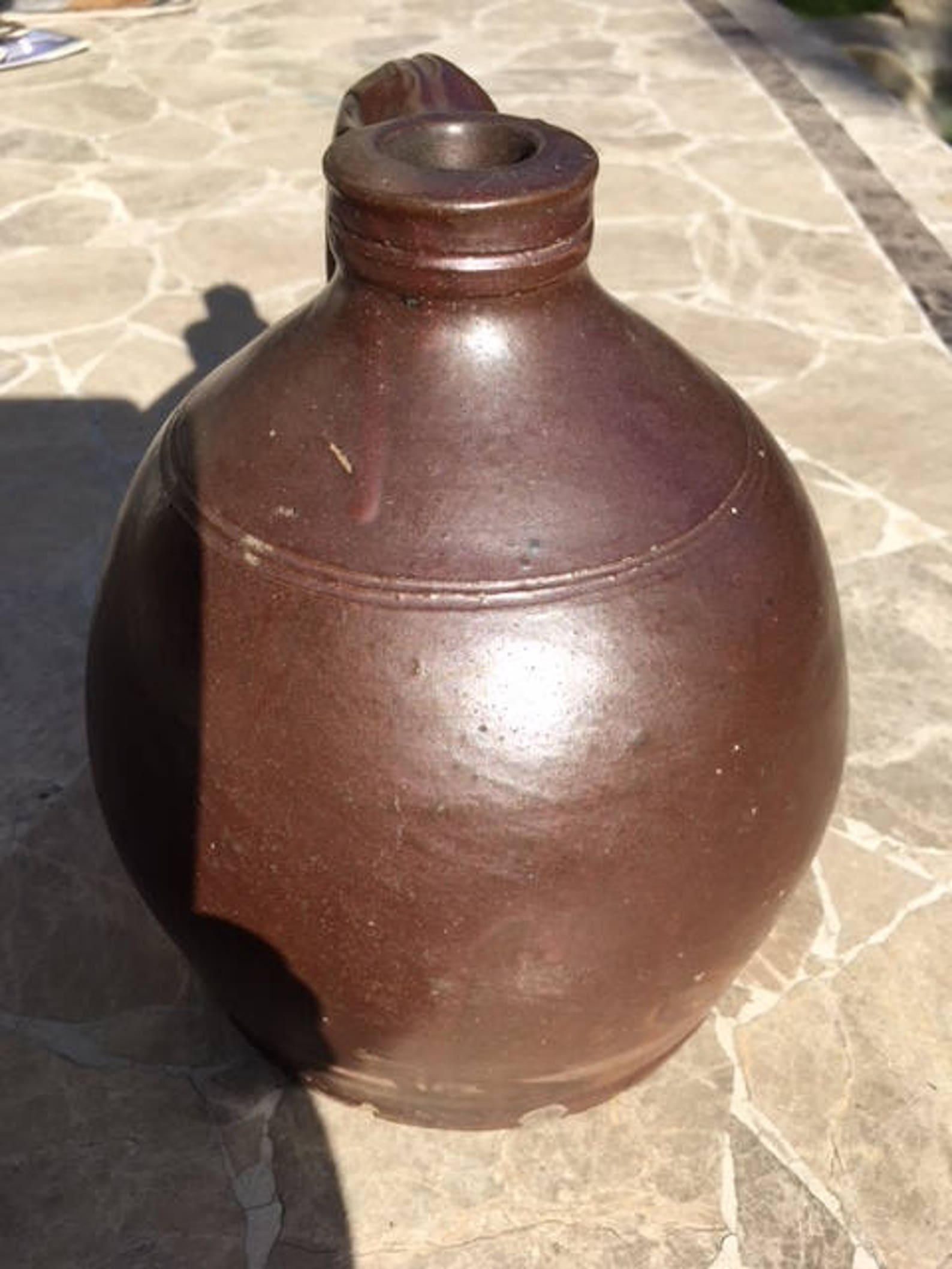 Very Rare Antique Salt Glazed Jug, Hannah Pottery, Oregon Turn of the ...