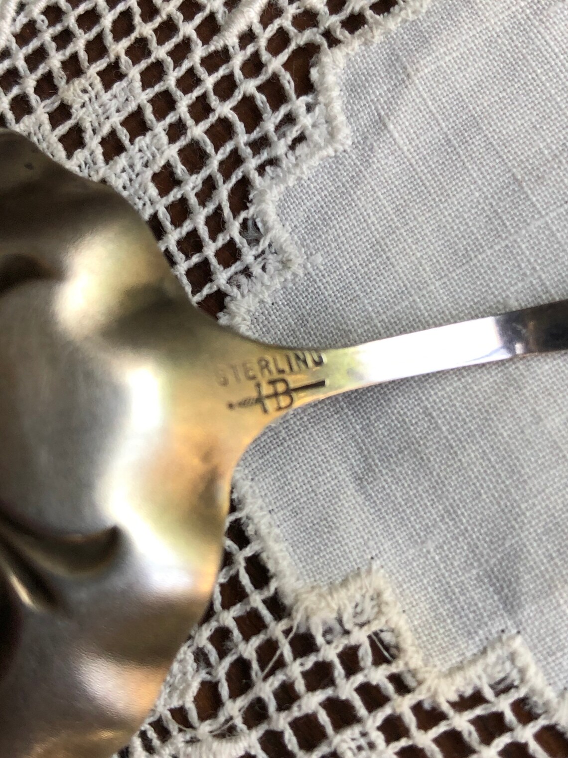 Antique Silver Bon Bon Spoon With Gold Washed Bowl, Wallace Sterling ...