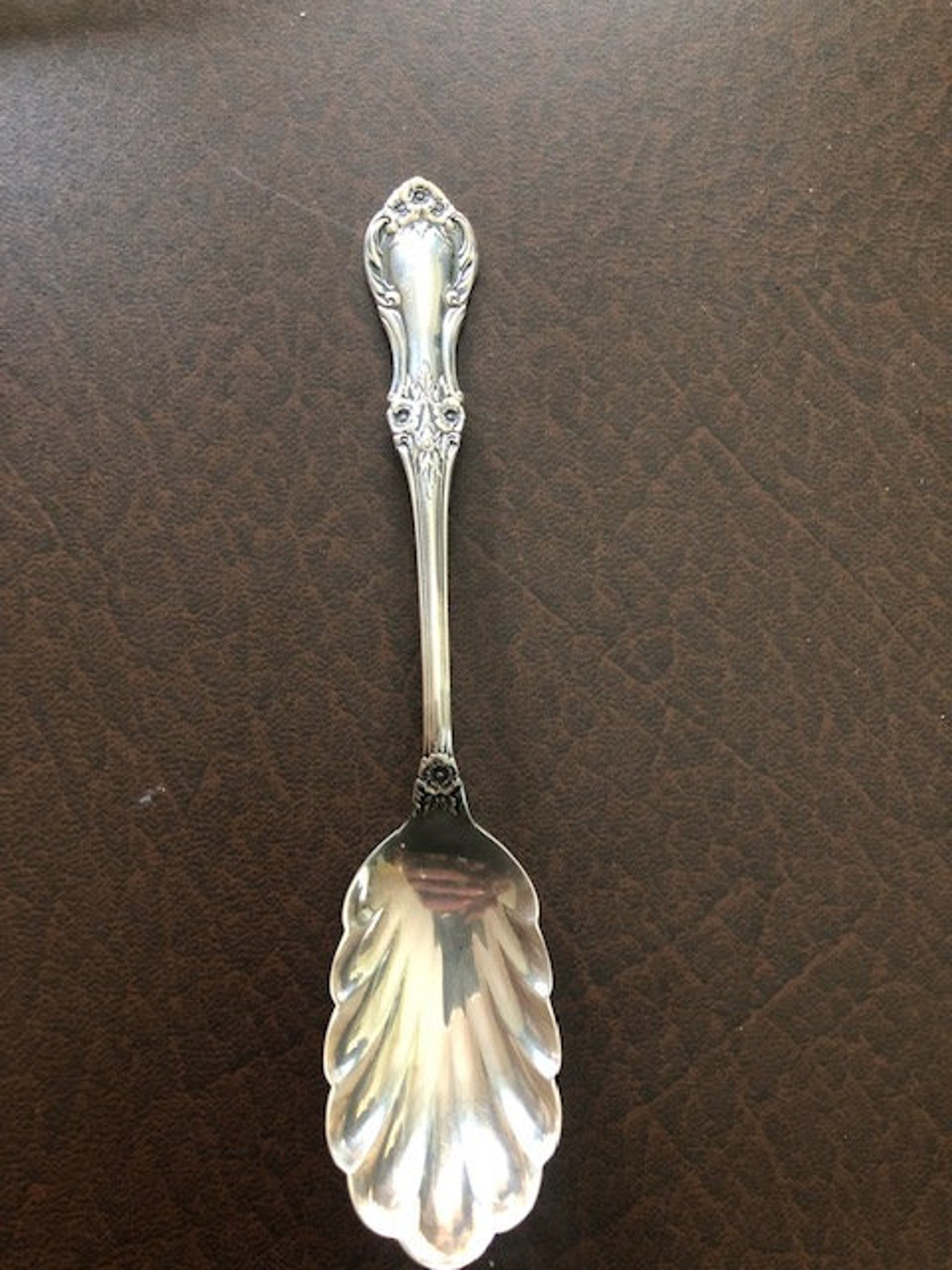 Vintage Sterling Silver Sugar Shell Wild Rose Pattern Spoon | Etsy