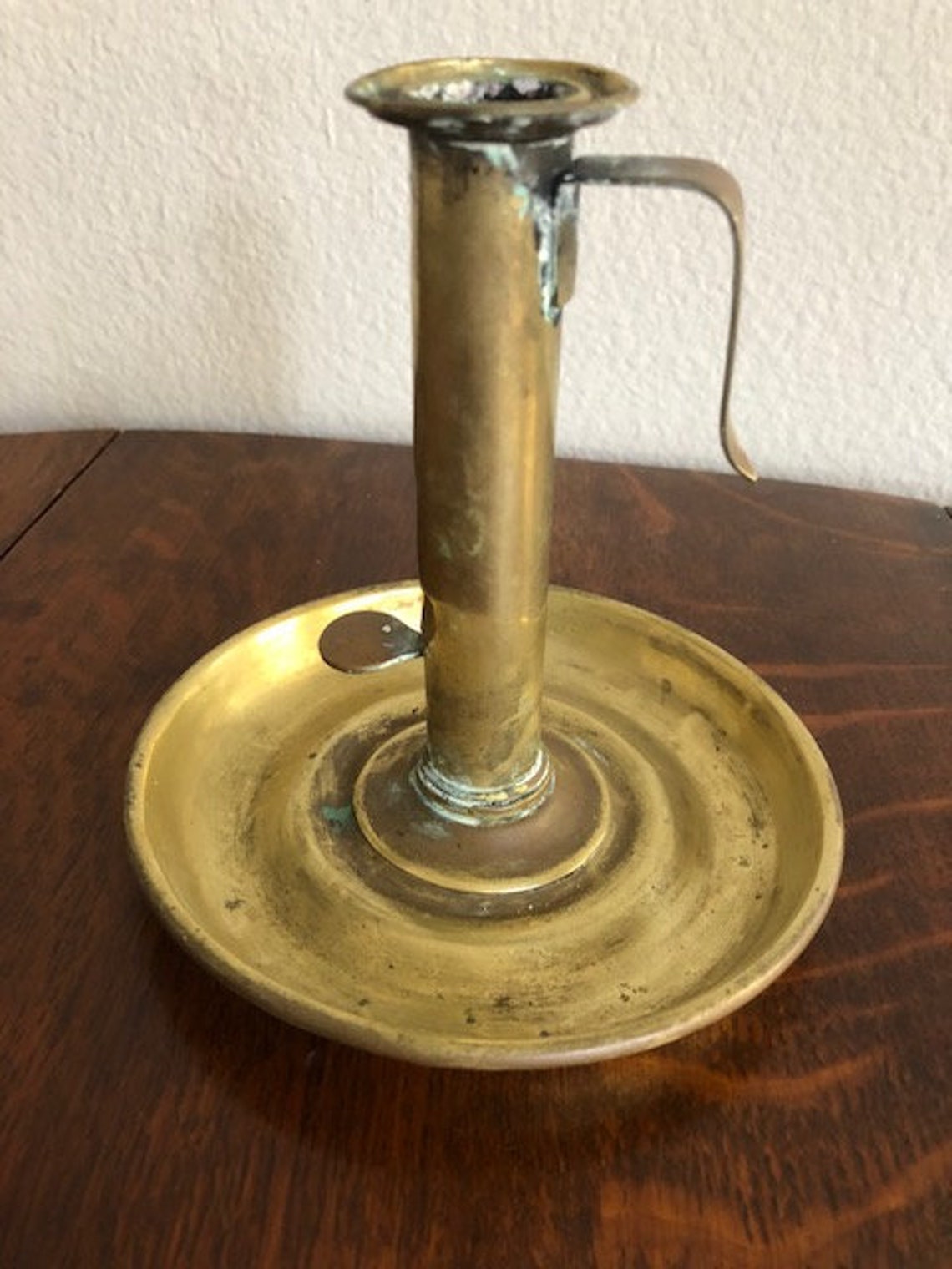 Antique Brass Candlestick, Hog Scraper Finger Chamber With Finger Lift ...