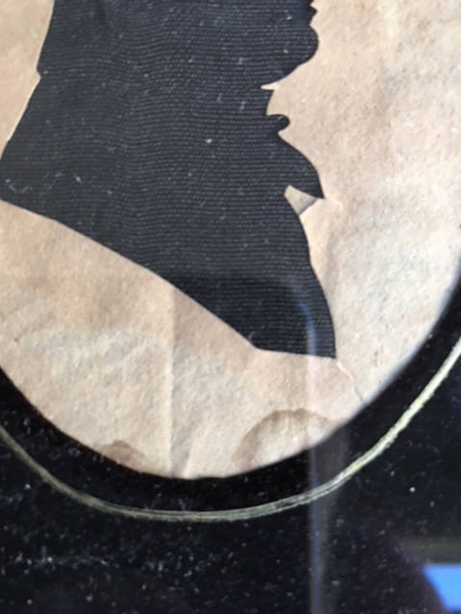 Antique Hollow Cut Silhouette of Gentleman, Black Shiny Fabric or ...