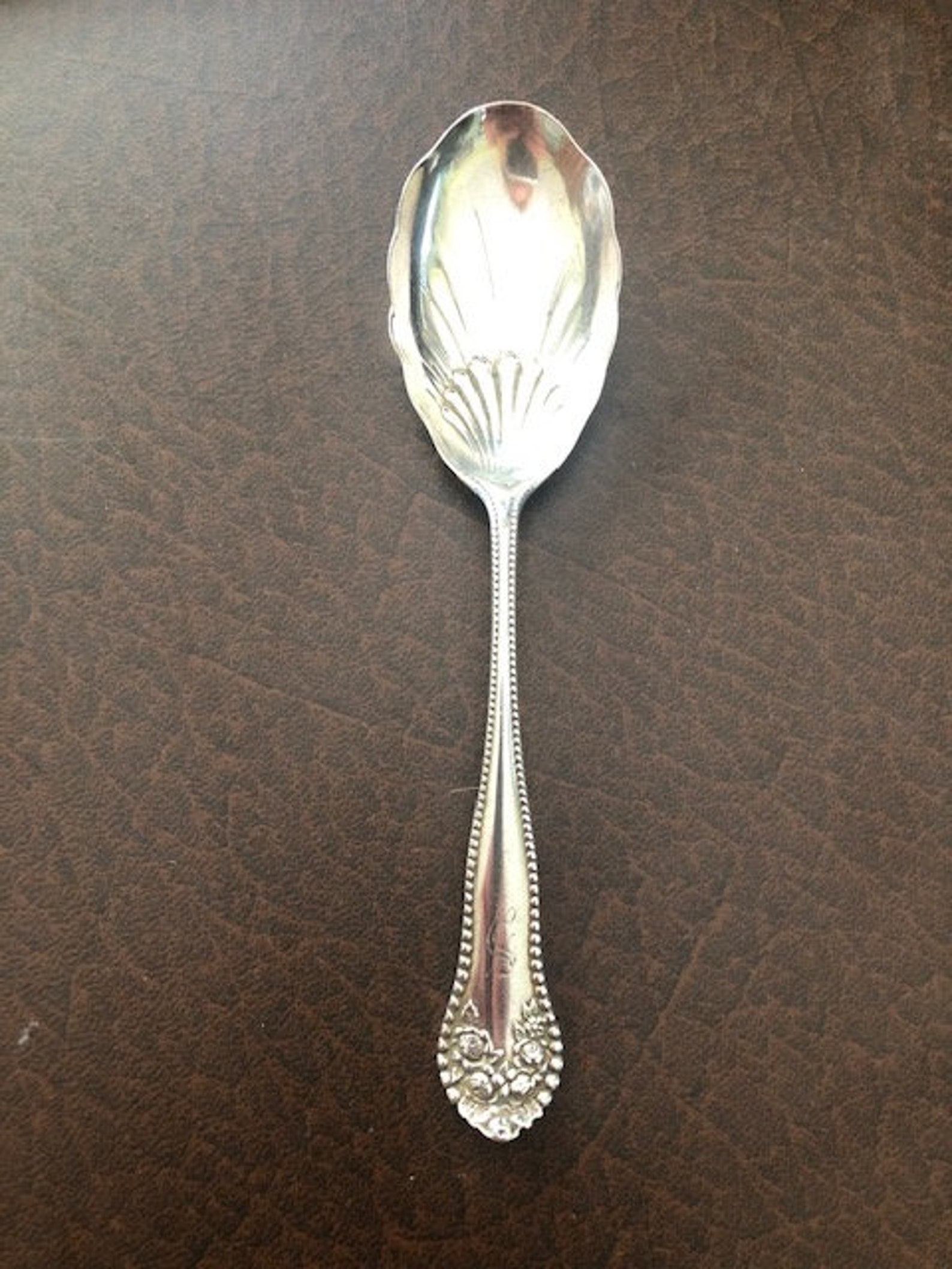 Antique Sterling Silver Sugar Shell, Lancaster Rose Pattern, Gorham ...