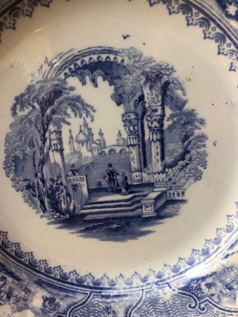 Antique Castle Scenery Blue Transferware Plate by Jacob | Etsy