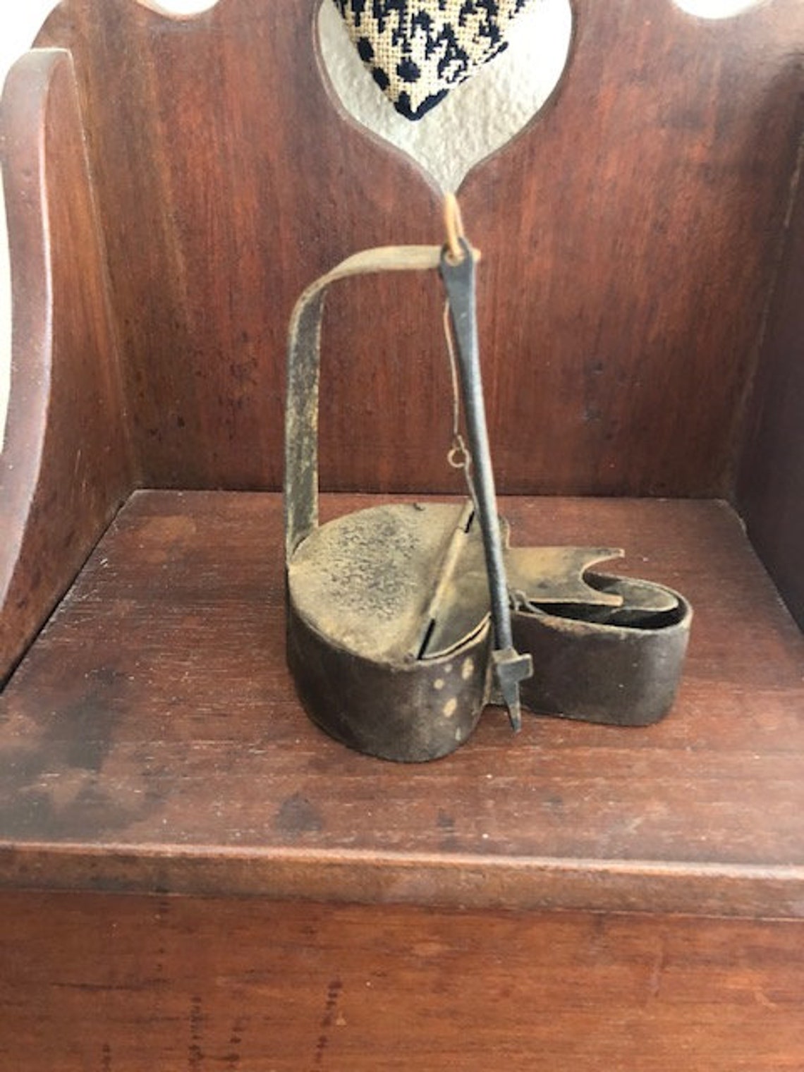 Antique Primitive Tin Betty Lamp Circa 1800's Rusty | Etsy